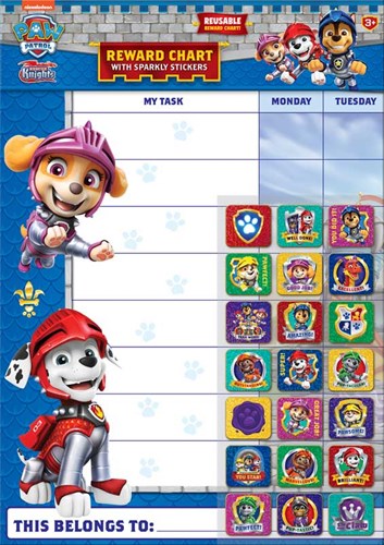 PAW PATROL RESCUE KNIGHTS EVERYDAY REWARD CHART WITH STICKER Planet ...